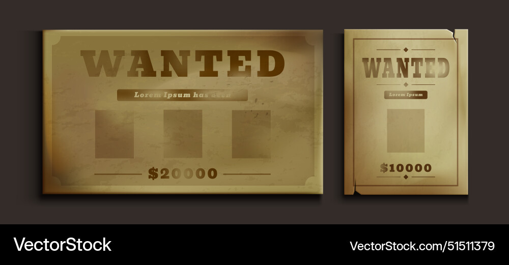 Old western poster with wanted sign Royalty Free Vector