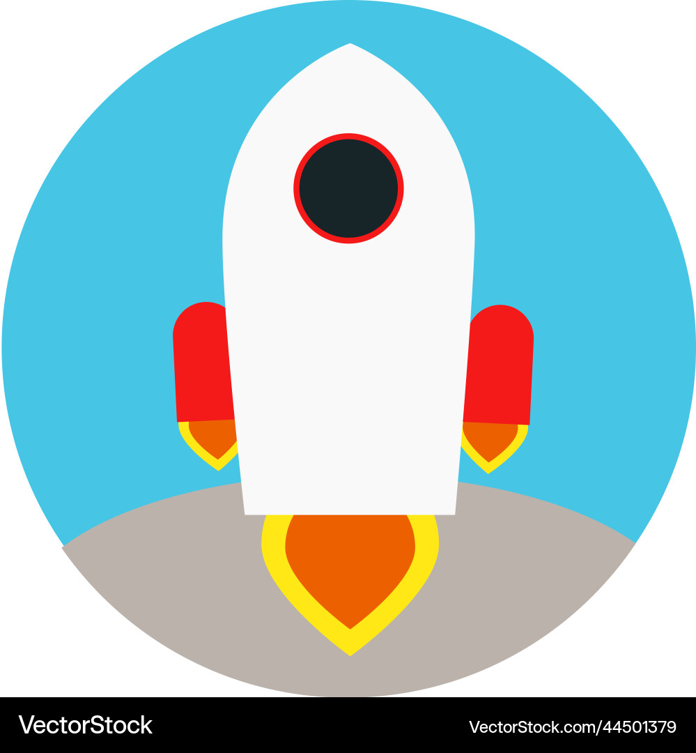Rocket launch round icon color startup symbol Vector Image