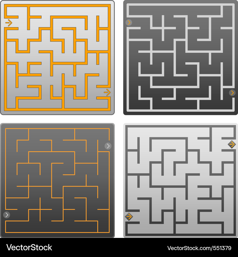 Small gray labyrinth Royalty Free Vector Image