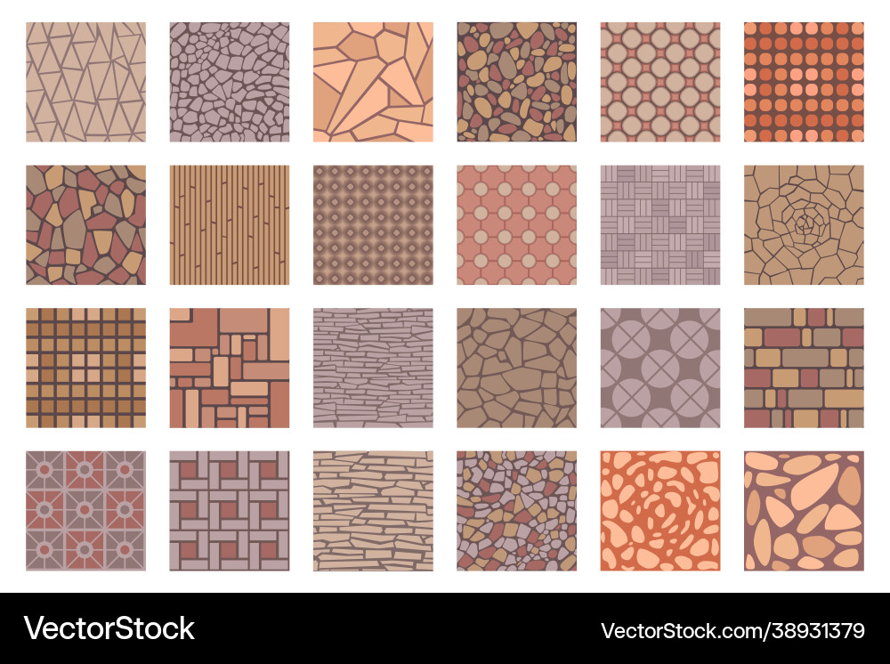 Street road pavements tile patterns top view Vector Image