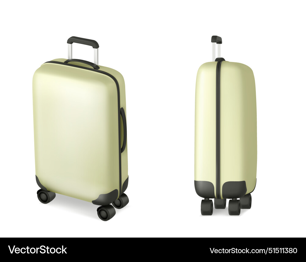 3d realistic isolated travel suitcase bag Vector Image