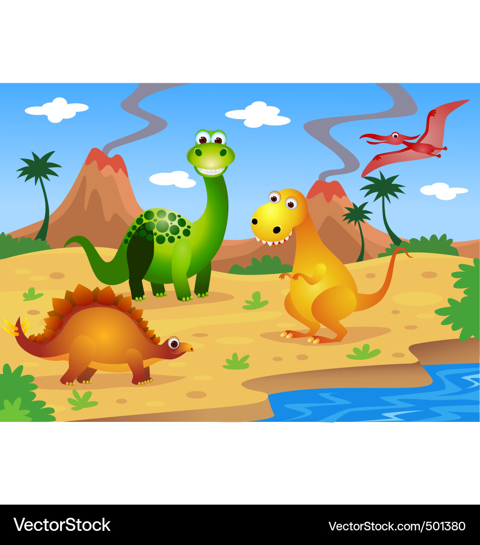 Dinosaur Landscape Background Vector Images (over 1,400)