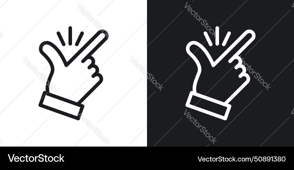 Finger snapping icon set hand snap easy Royalty Free Vector