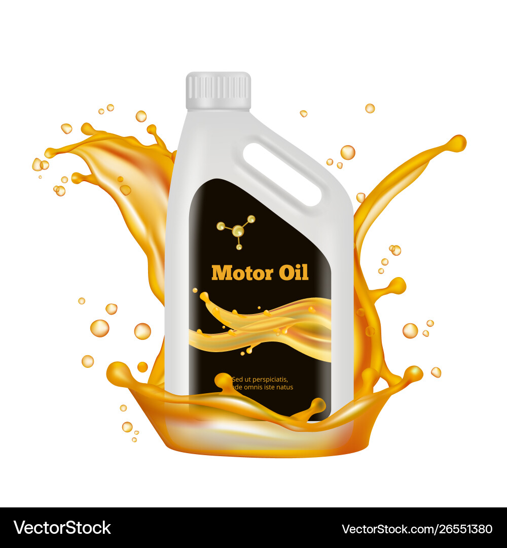 Gold Engine Oil Splash Bottle Royalty Free Vector Image
