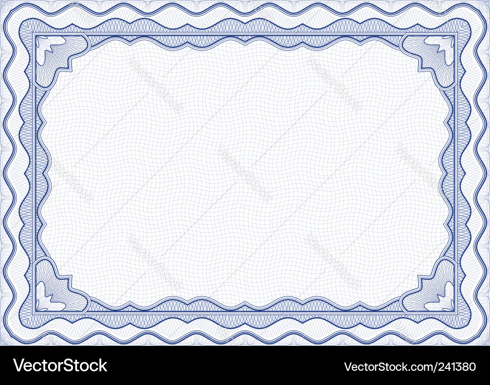 Guilloche Certificate Template Royalty Free Vector Image