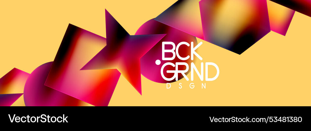 Neon color geometric shapes square triangle circle