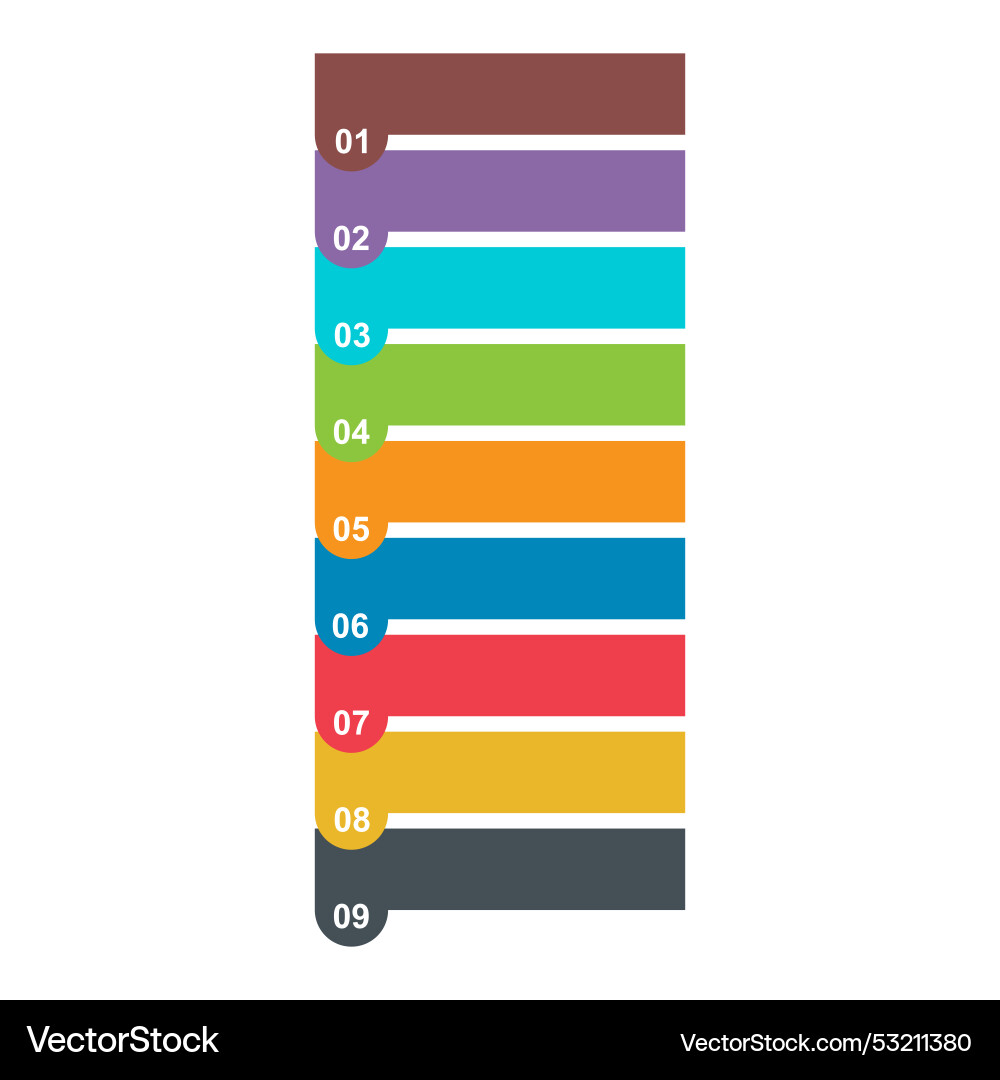 Nine step infographic vertical diagram business Vector Image