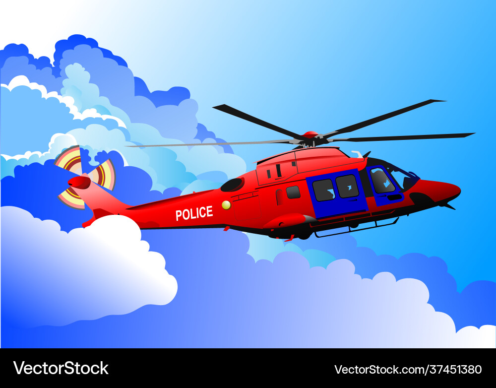 Police helicopter Royalty Free Vector Image - VectorStock