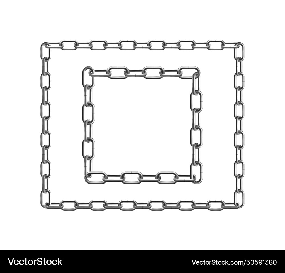 Rectangular silver chain frame Royalty Free Vector Image
