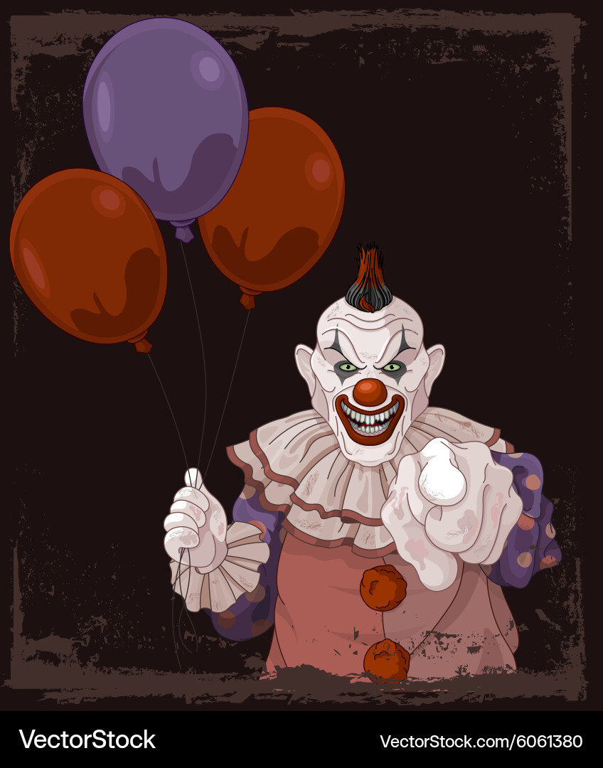 Scary clown Royalty Free Vector Image - VectorStock