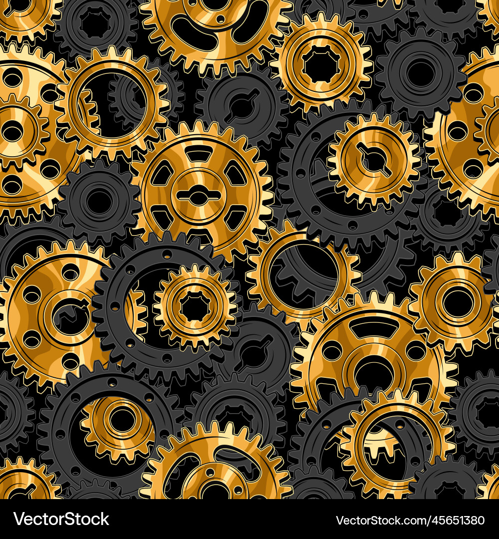 Seamless mechanical pattern with gears Royalty Free Vector