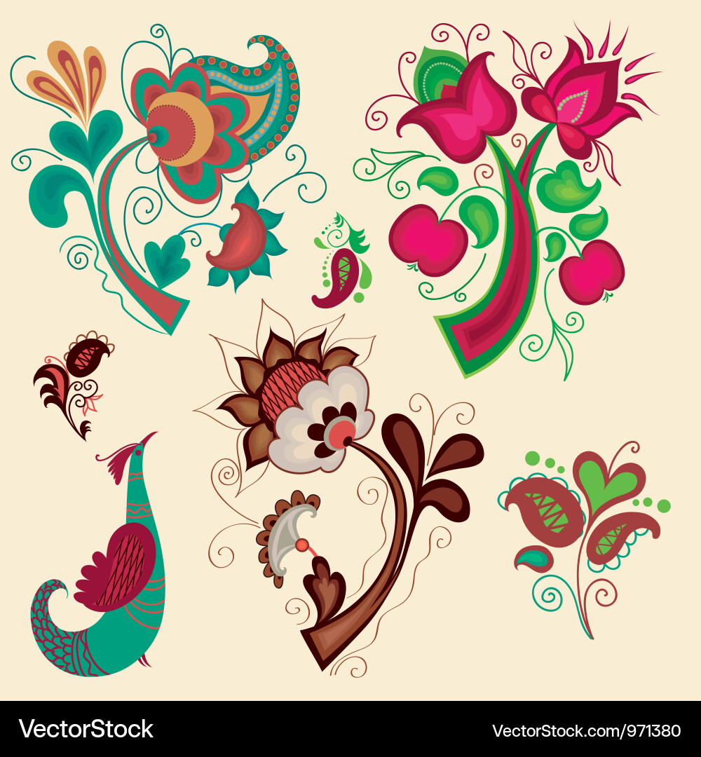 Set of russian patterns Royalty Free Vector Image