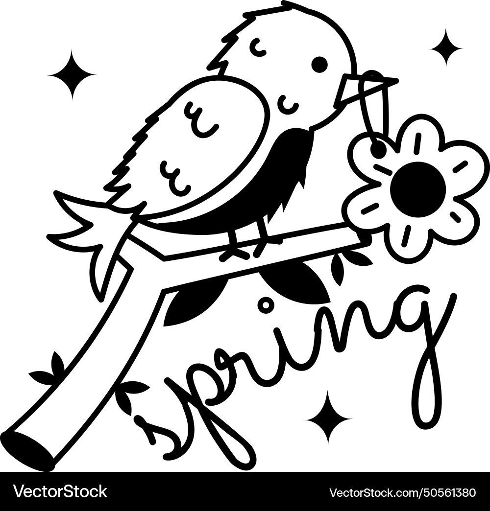 Spring bird Royalty Free Vector Image - VectorStock