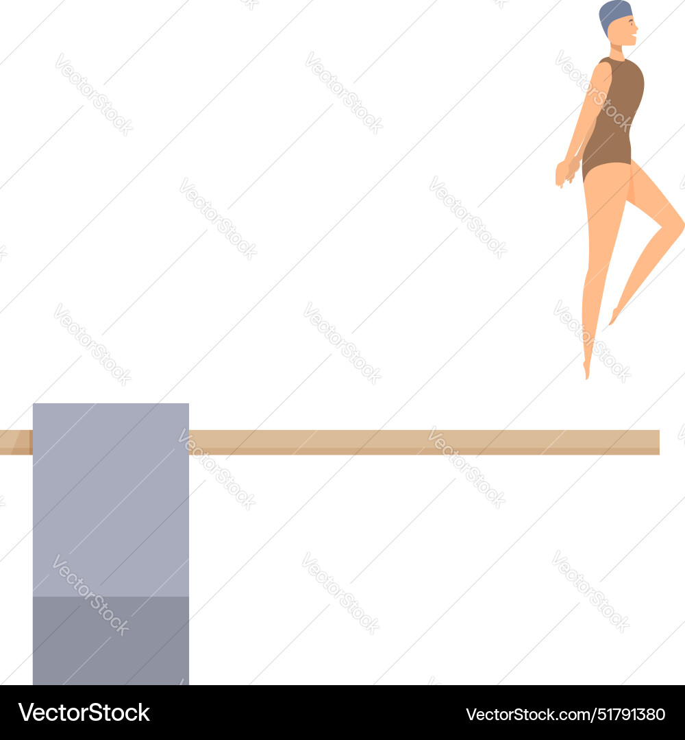 Young woman jumping from springboard into swimming