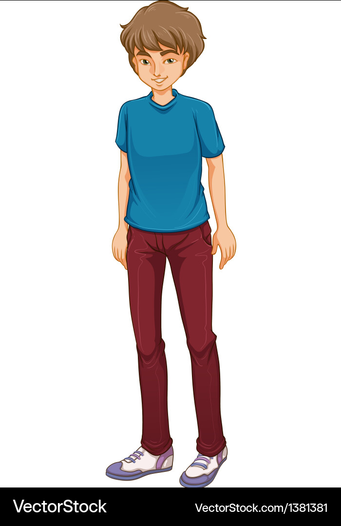 A tall boy standing Royalty Free Vector Image - VectorStock