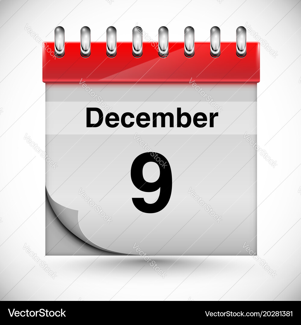 Calendar for december Royalty Free Vector Image