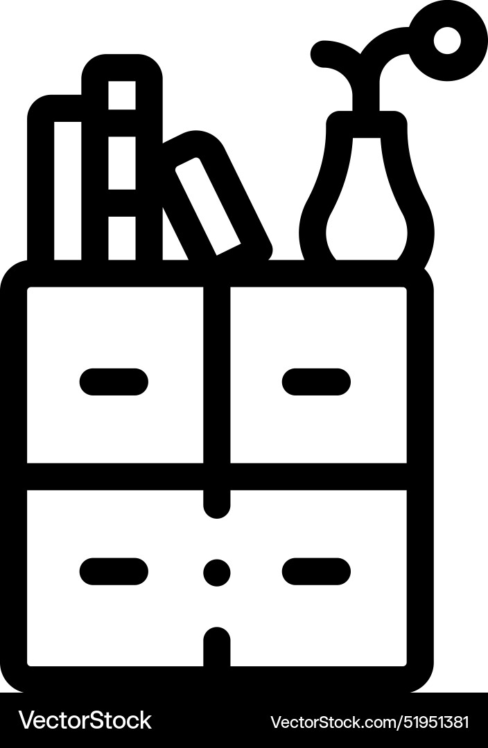 Chest of drawers icon thin linear style design Vector Image
