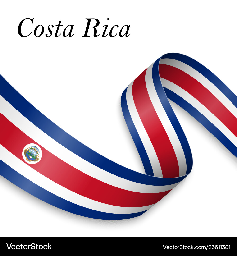 Costa Rican Flag Ribbon Banner Royalty Free Vector Image