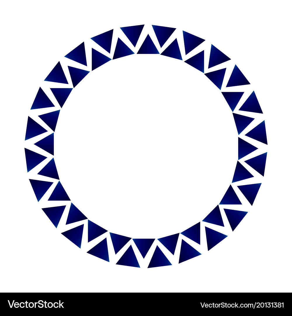 Decorative triangle circle frame Royalty Free Vector Image