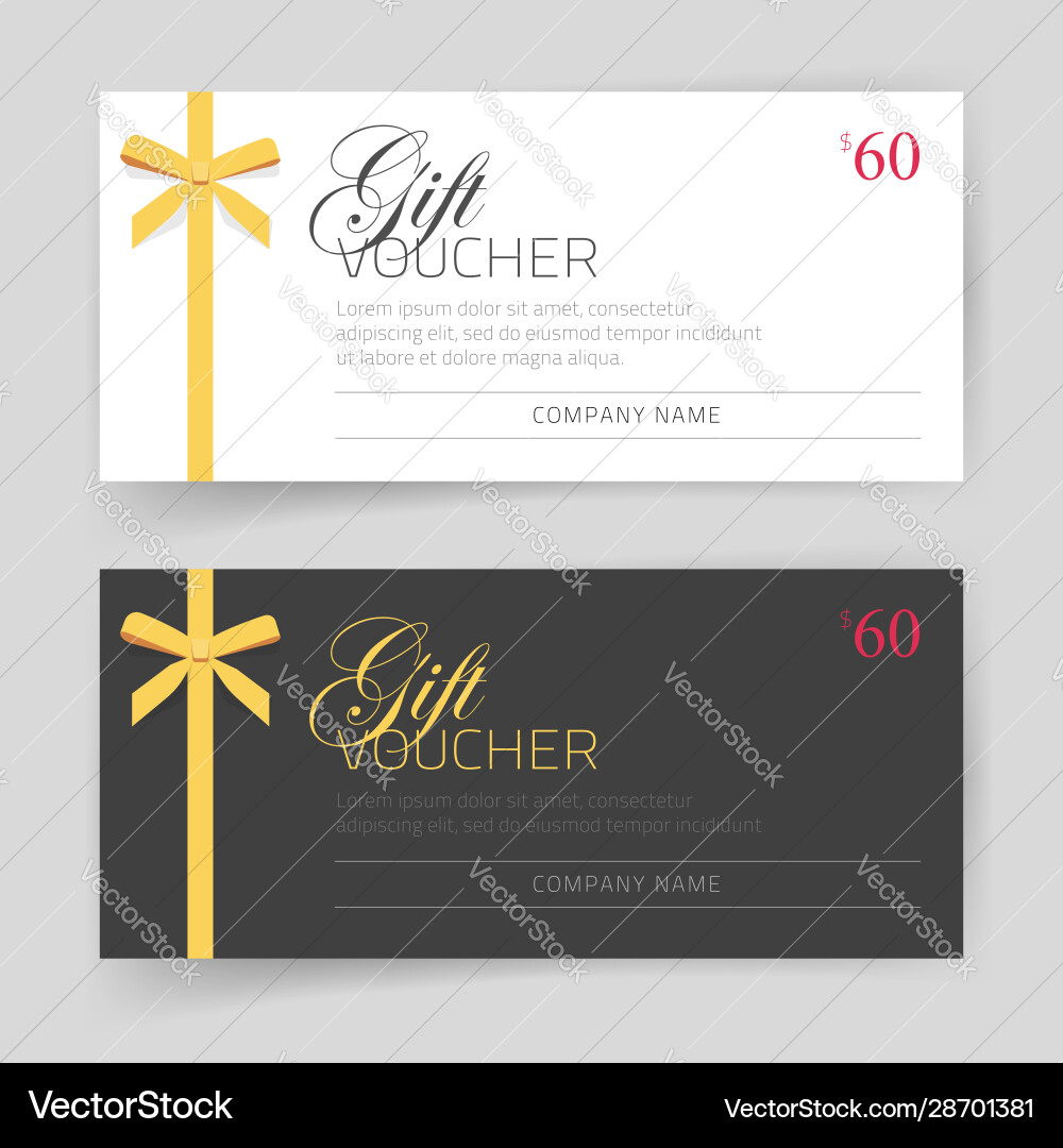 Gift card or voucher template design Royalty Free Vector