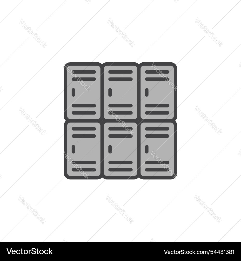 Lockers icon in colored version Royalty Free Vector Image