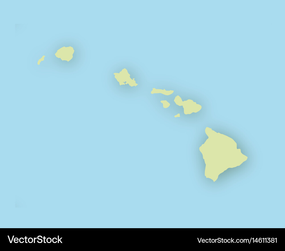 Map of hawaii with shadow Royalty Free Vector Image