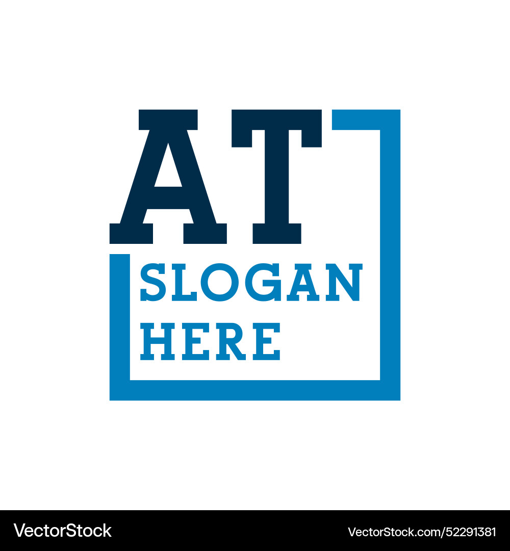 Minimal initials logo letters a and t at initial Vector Image