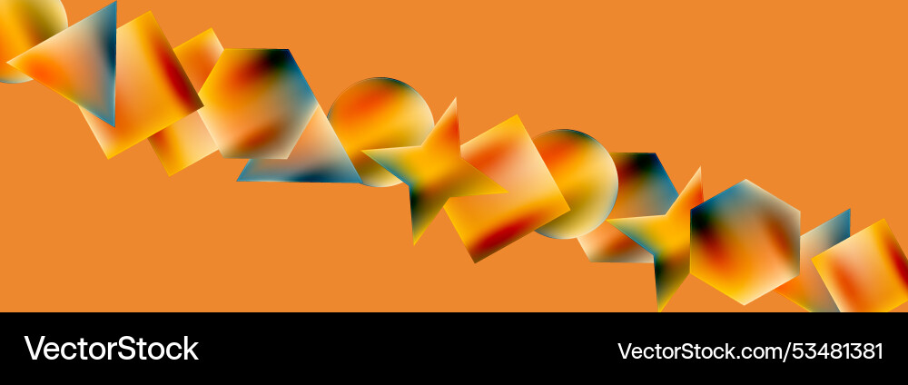 Neon color geometric shapes square triangle circle