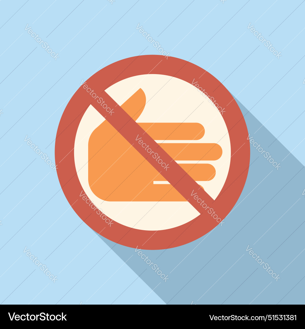 No handshaking allowed showing stop sign Vector Image