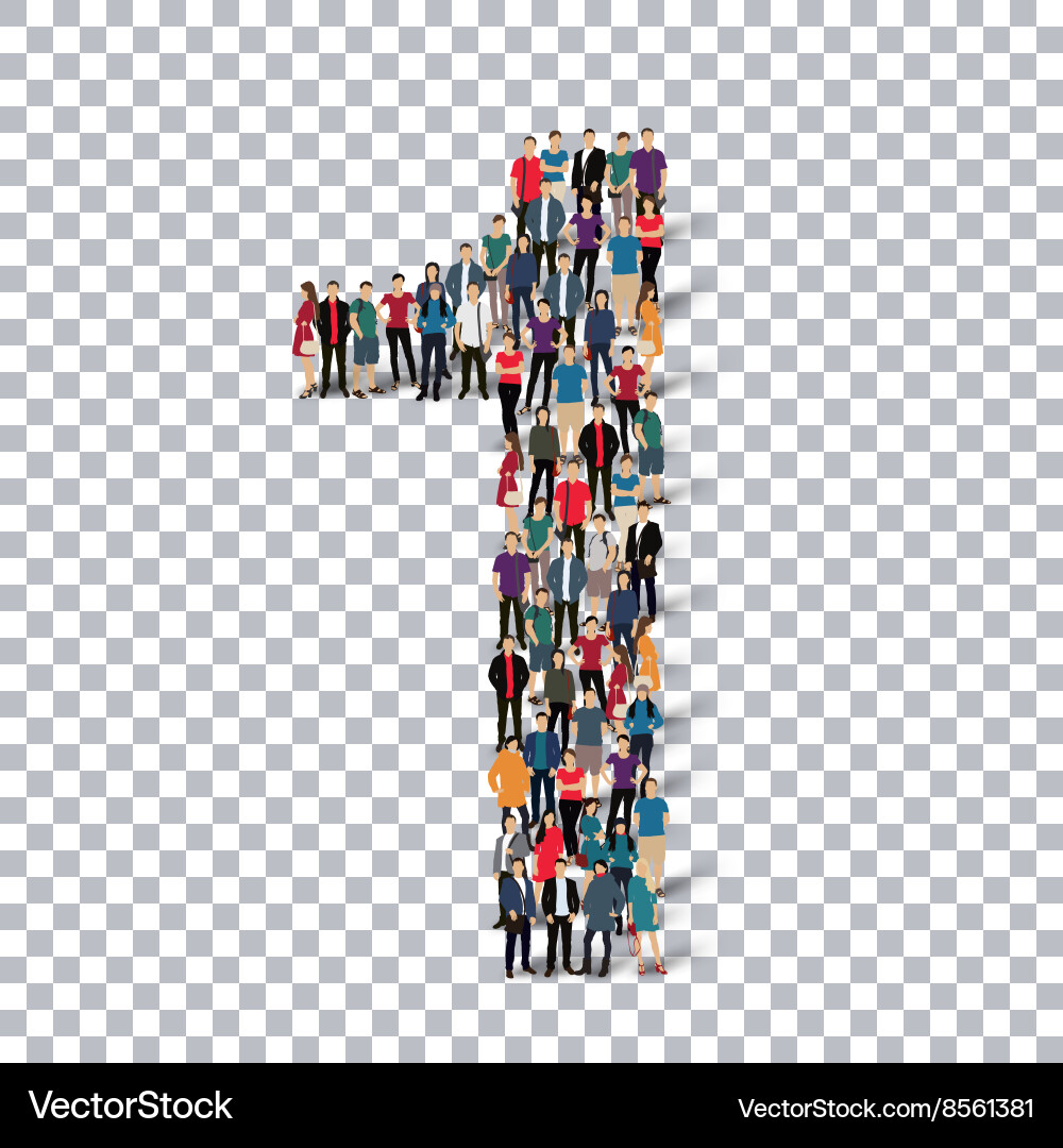 People number alphabet 3d Royalty Free Vector Image