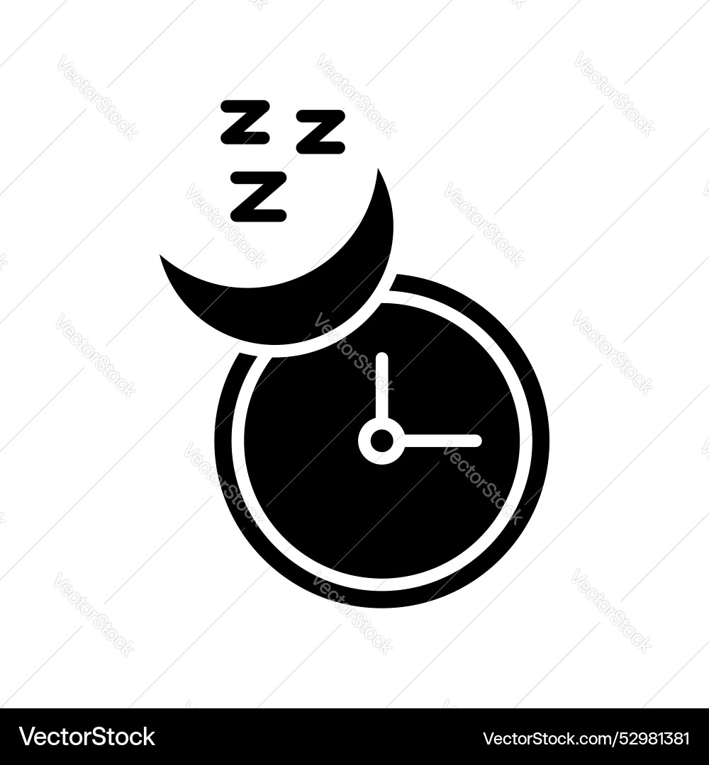 Sleeping time icon set late night clock hour Vector Image