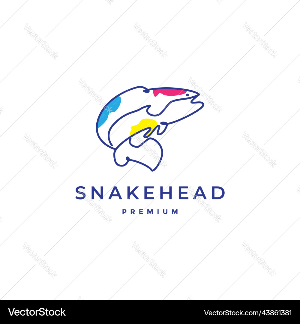Snake head fish logo design Royalty Free Vector Image
