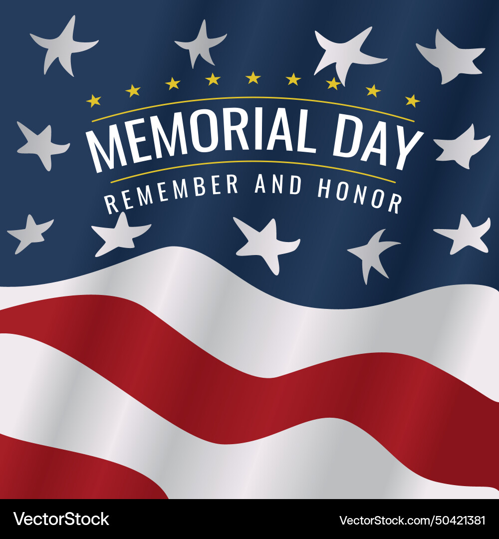 Vintage memorial day poster Royalty Free Vector Image