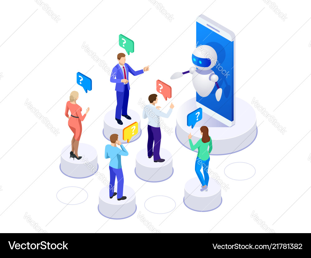 AI Chatbot & Questions Royalty Free Vector Image