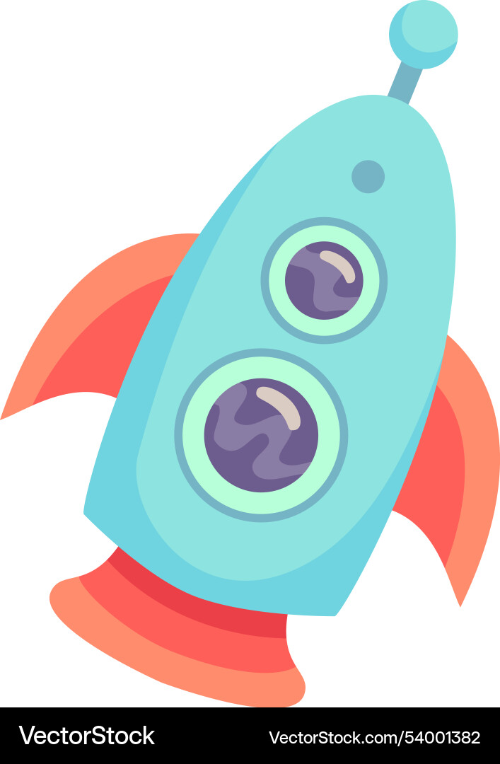 Colorful cartoon rocket ship flying through space Vector Image