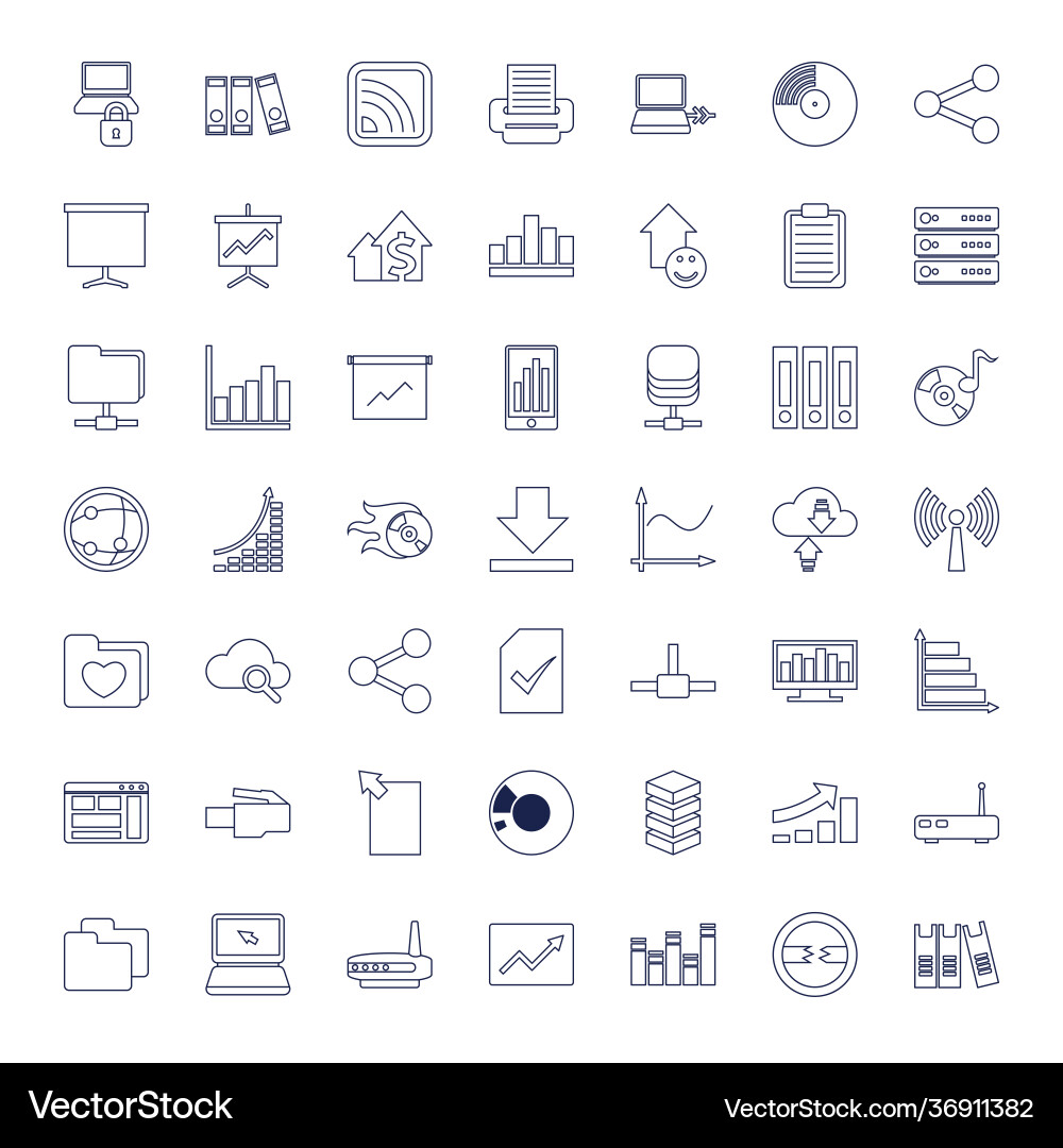 Daten Icons Lizenzfreies Vektorbild - VectorStock