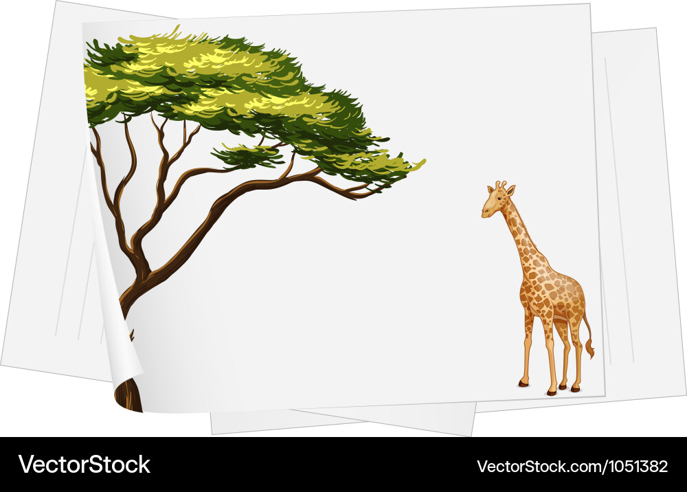 Giraffe paper template Royalty Free Vector Image