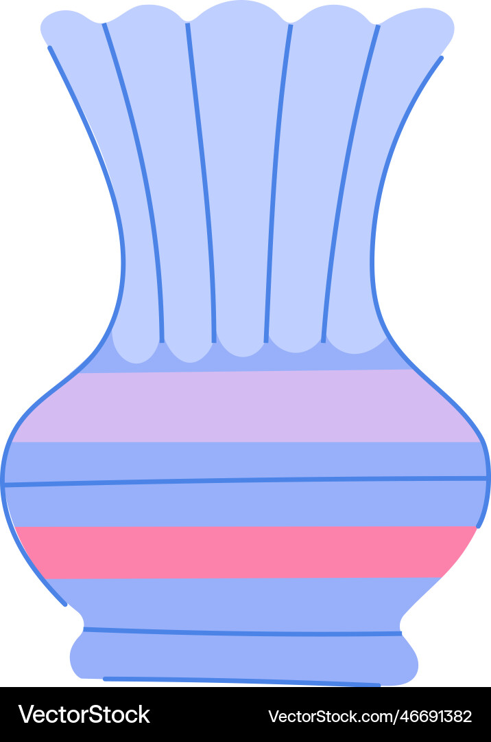 Glass vase flower cartoon Royalty Free Vector Image