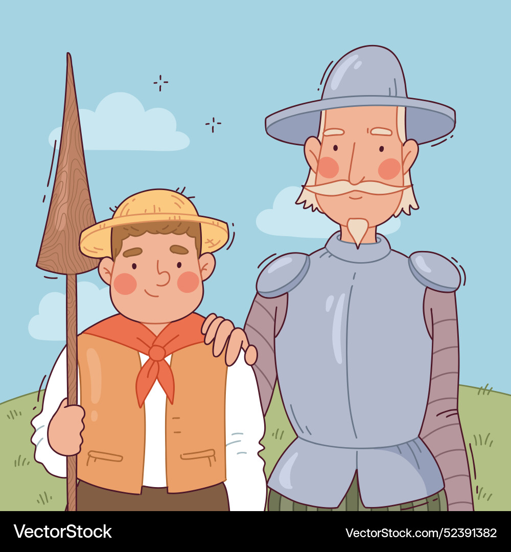 Hand drawn don quixote Royalty Free Vector Image