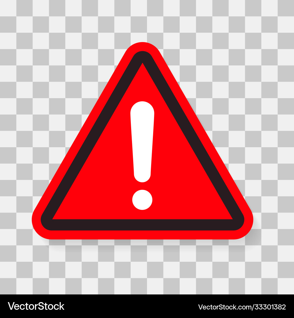 Icon flat sign symbol with exclamation mark Vector Image