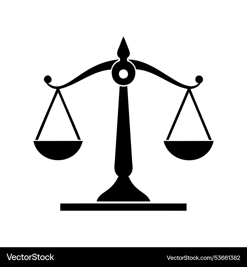 Justice scales silhouette clipart Royalty Free Vector Image