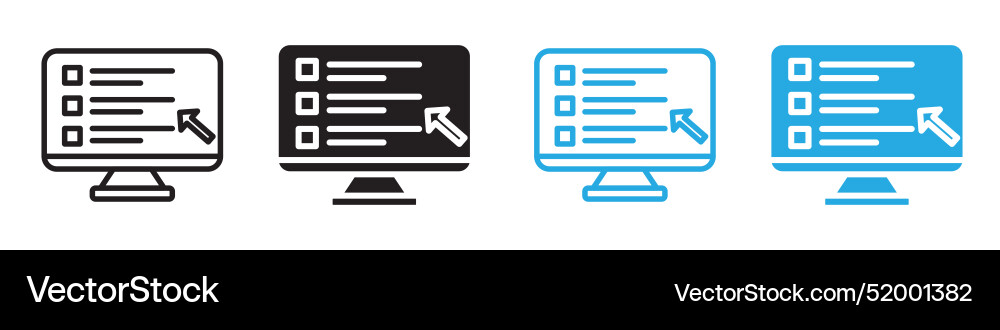 Online test icon line art Royalty Free Vector Image