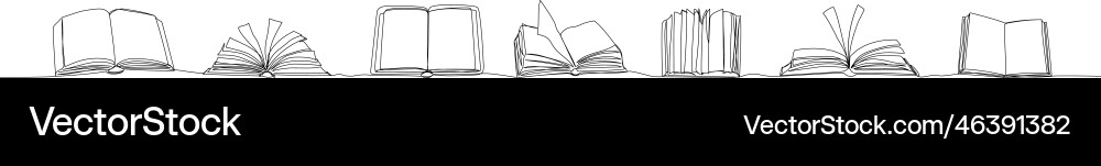 Open Books - Line Art Royalty Free Vector Image