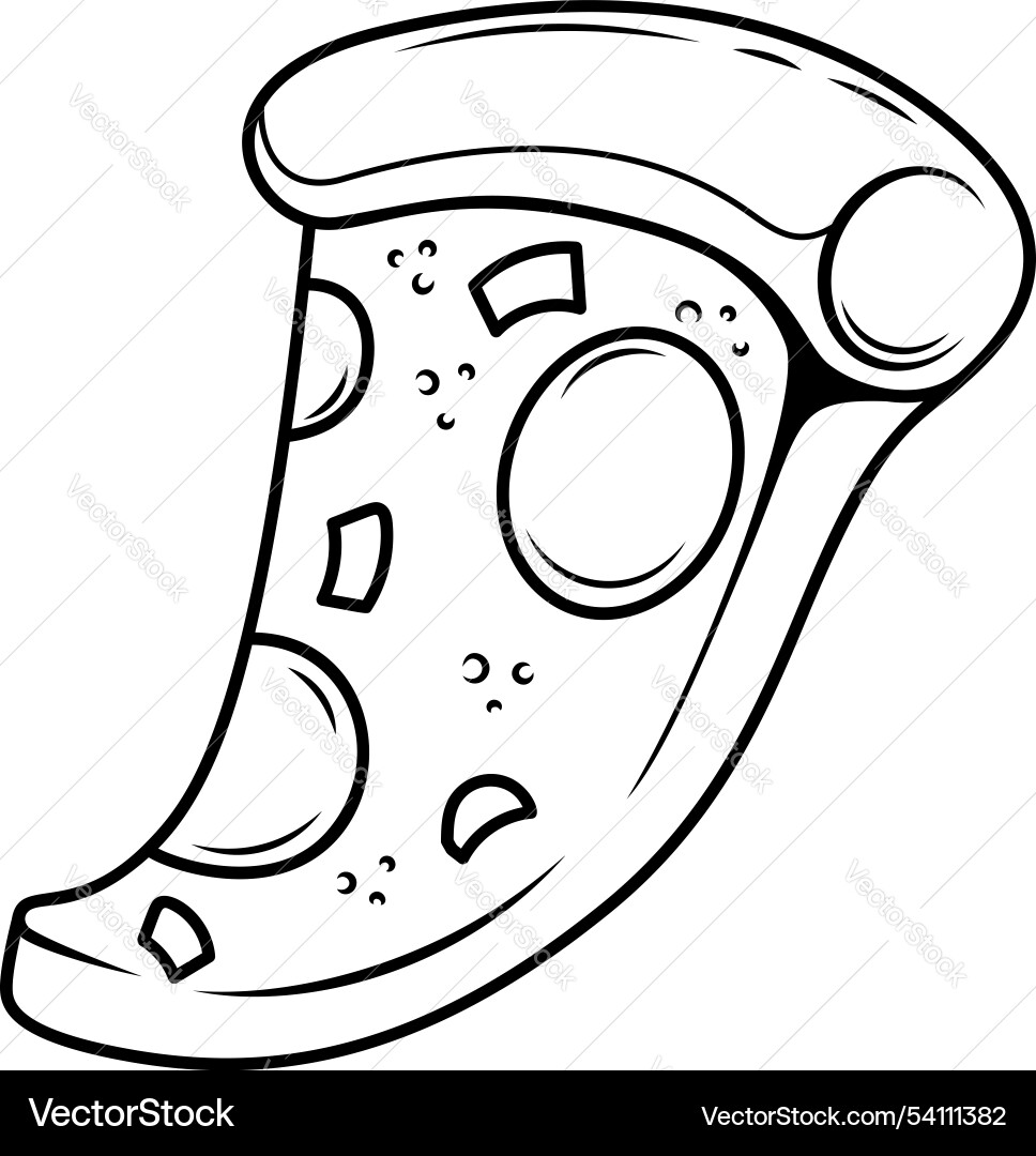 Pizza slice cartoon with melted Royalty Free Vector Image