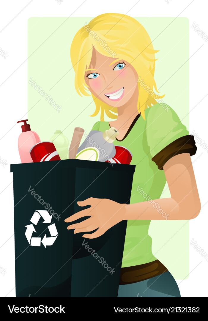 Recycling girl Royalty Free Vector Image - VectorStock