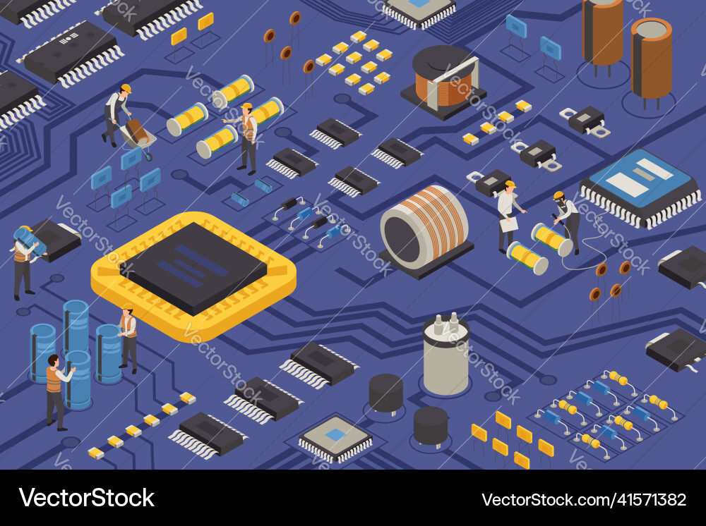 Semiconductor element production composition Vector Image