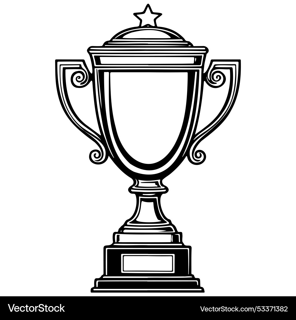 Trophy hand drawn line transpiderarent background Vector Image