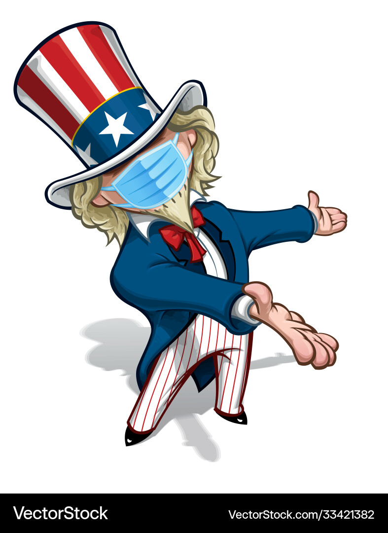 Uncle sam presenting - surgical mask Royalty Free Vector