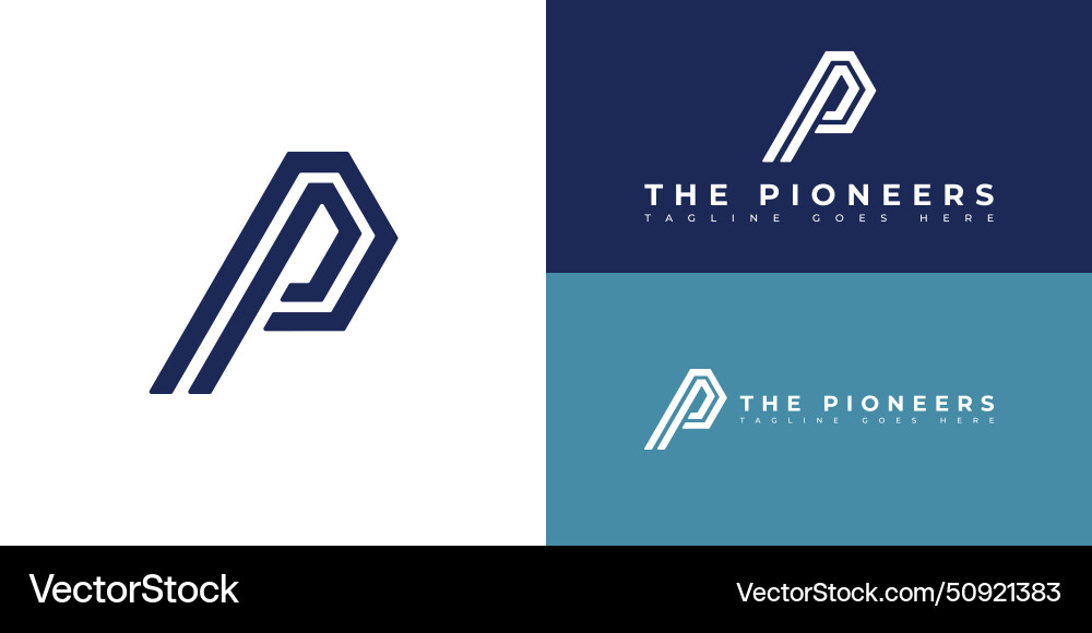 Abstract initial strip line letter p or pp logo Vector Image