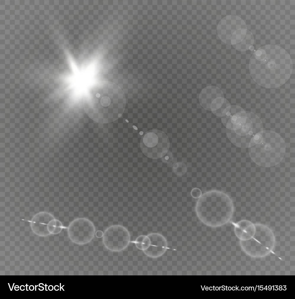 Abstract lens gold front solar flare transparent Vector Image